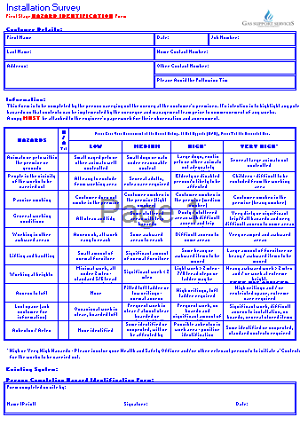 Gas Survey Forms - Heating Installation Documentation