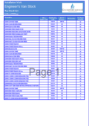 Suppliers and Stores Forms - Gas Support Services