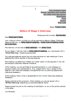 Sickness Absence - Gas Support Services